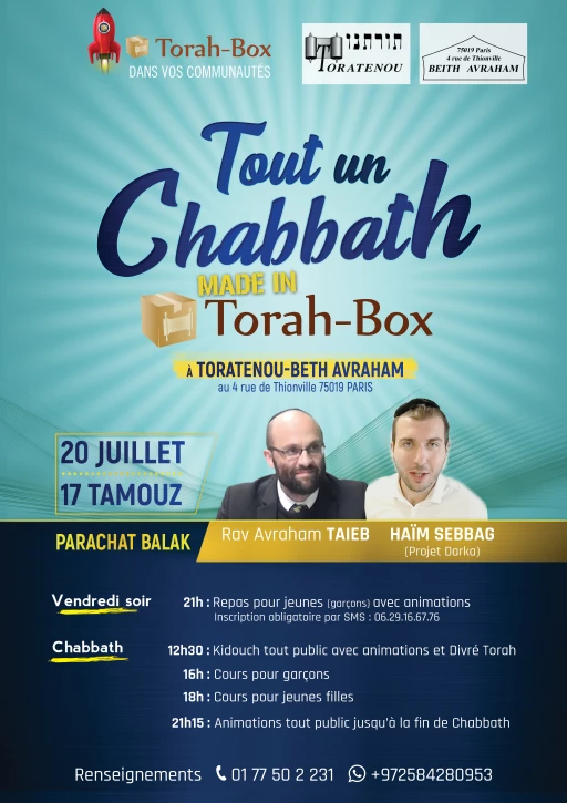 Tout un Chabbath made in Torah box à Toraténou